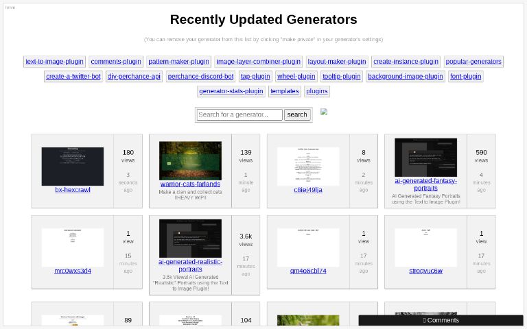 Recently Updated Generators