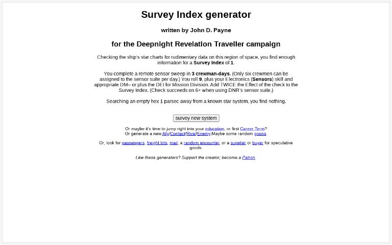 Survey Index generator