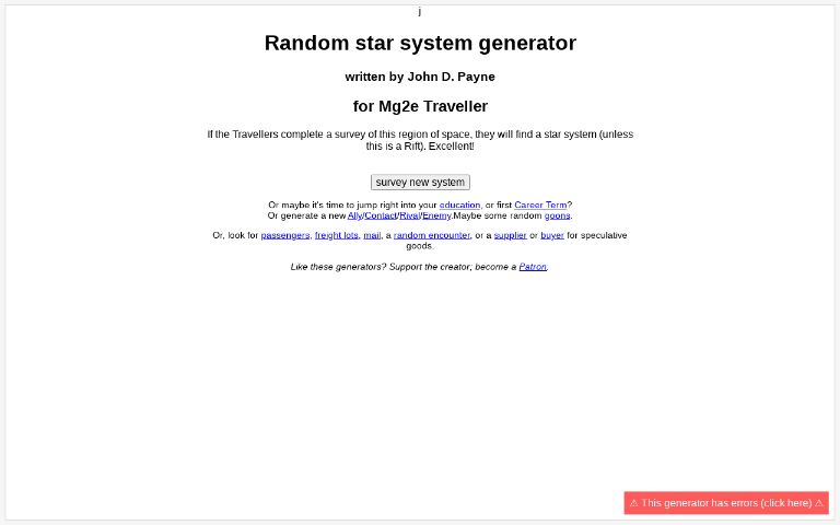 Random star system generator