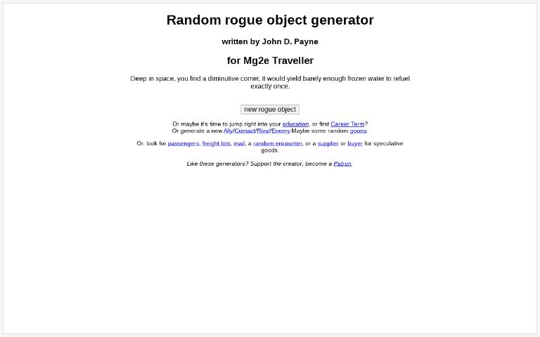 Random rogue object generator