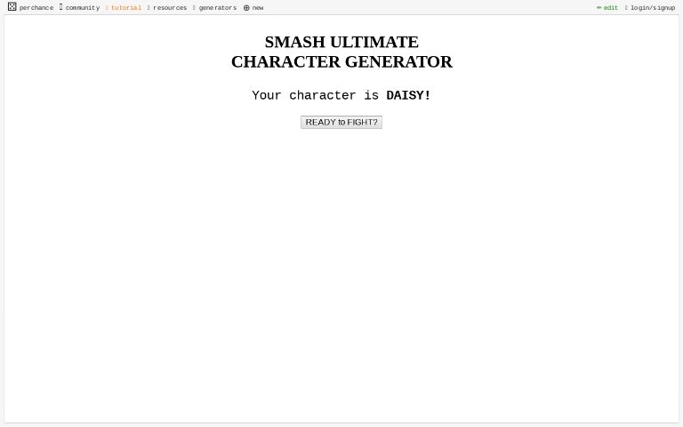 SMASH ULTIMATE CHARACTER GENERATOR
