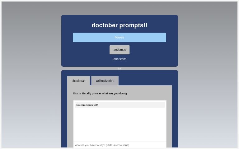 doctober prompts!! ― Perchance Generator