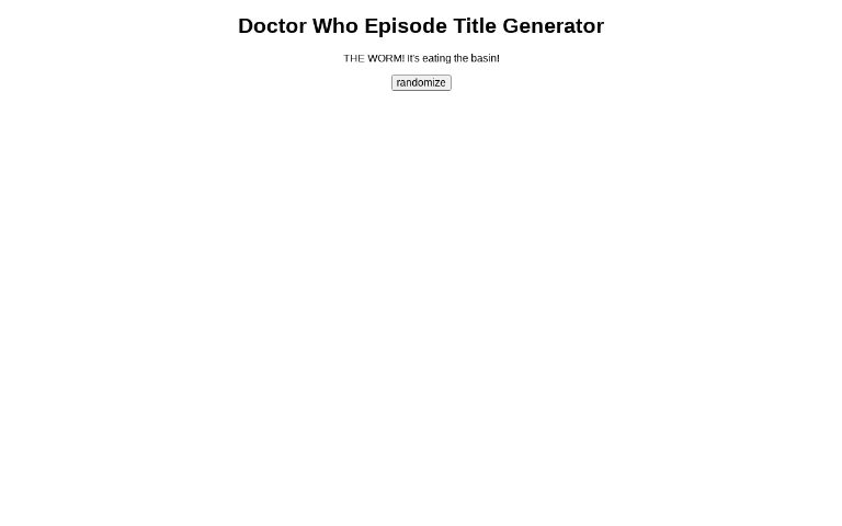 Doctor Who Episode Title Generator