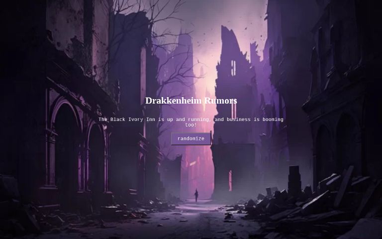 Drakkenheim Rumors ― Perchance Generator