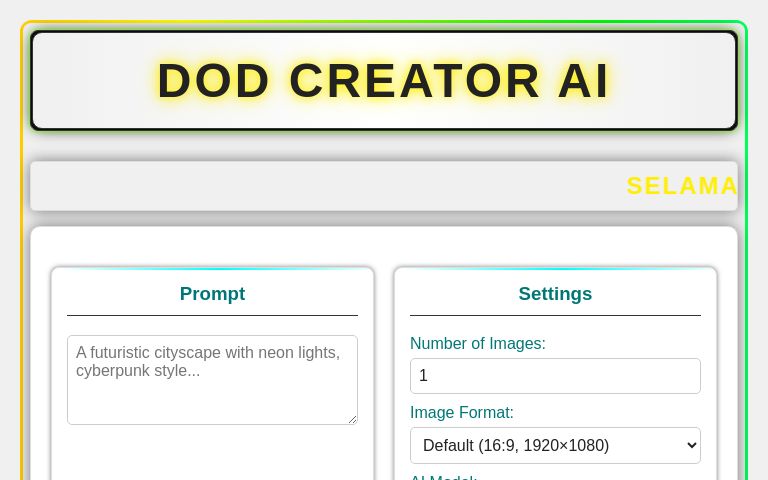 DOD CREATOR AI ― Perchance Generator