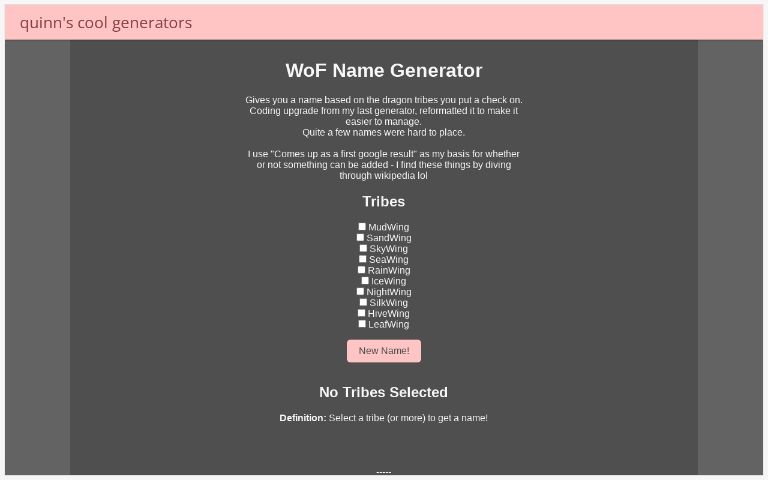 WoF Name Generator