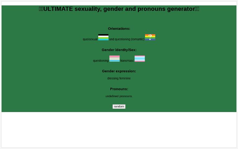 🏳️‍🌈ULTIMATE sexuality, gender and pronouns generator🏳️‍🌈