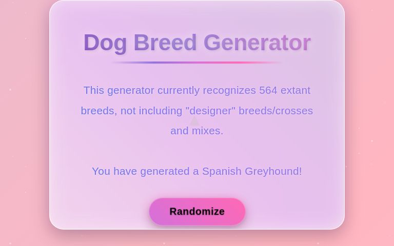 Dog Breed Generator