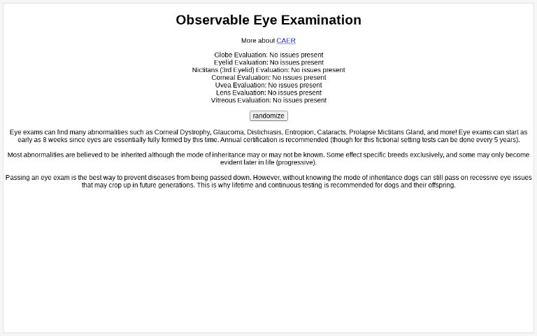 Observable Eye Examination ― Perchance Generator