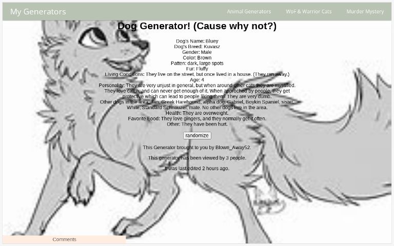 Dog Generator! (Cause why not?)