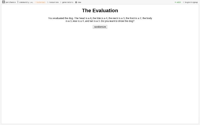 The Evaluation ― Perchance Generator