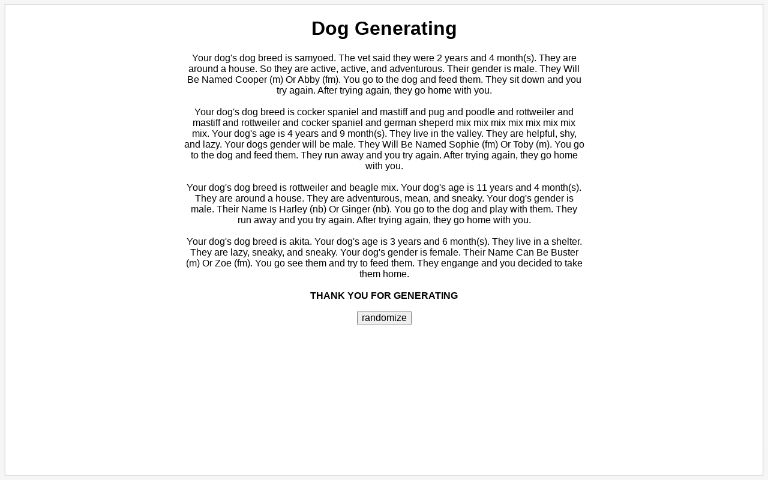 Dog Generating