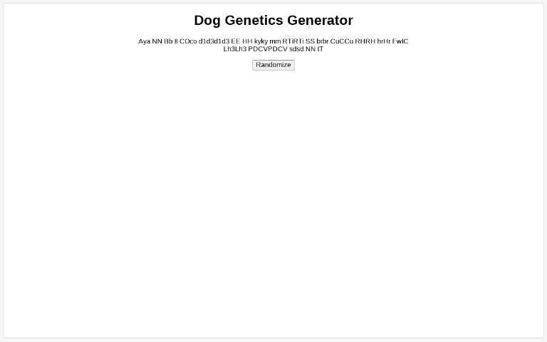 Dog Genetics Generator
