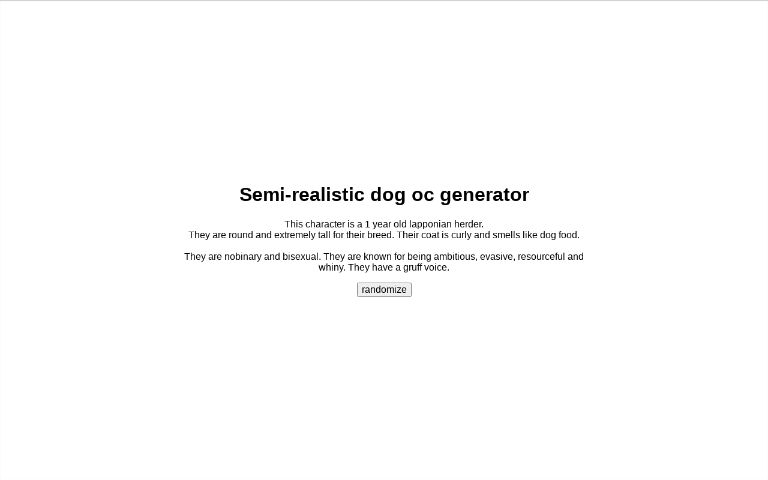 Semi-realistic dog oc generator