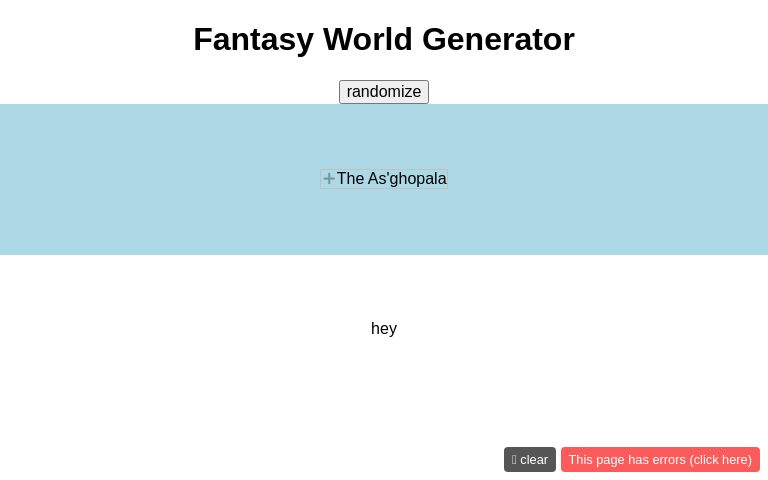Fantasy World Generator