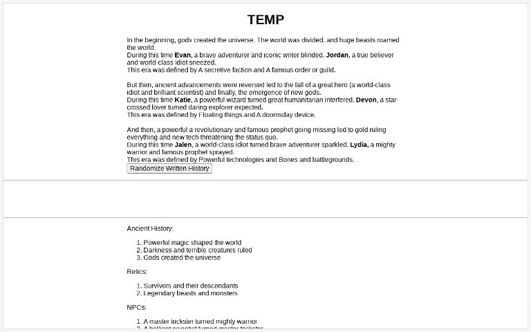 TEMP ― Perchance Generator