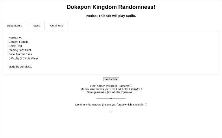 Dokapon Kingdom Randomness! ― Perchance Generator