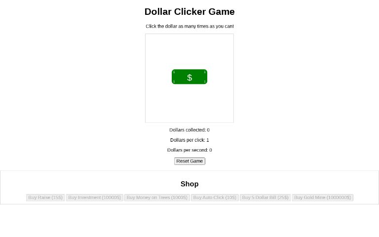 Dollar Clicker Game ― Perchance Generator