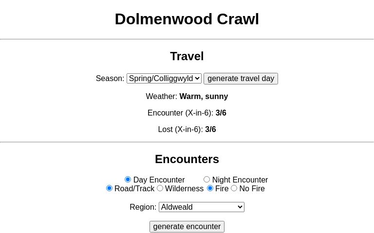 Dolmenwood Crawl ― Perchance Generator