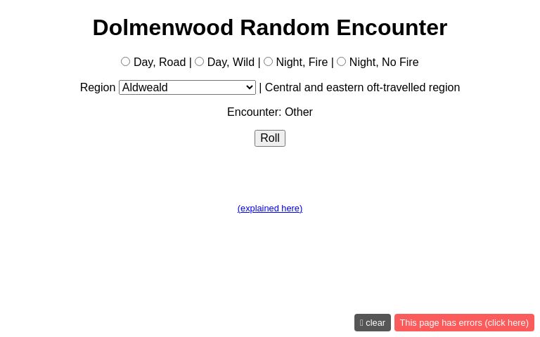 Dolmenwood Random Encounter ― Perchance Generator