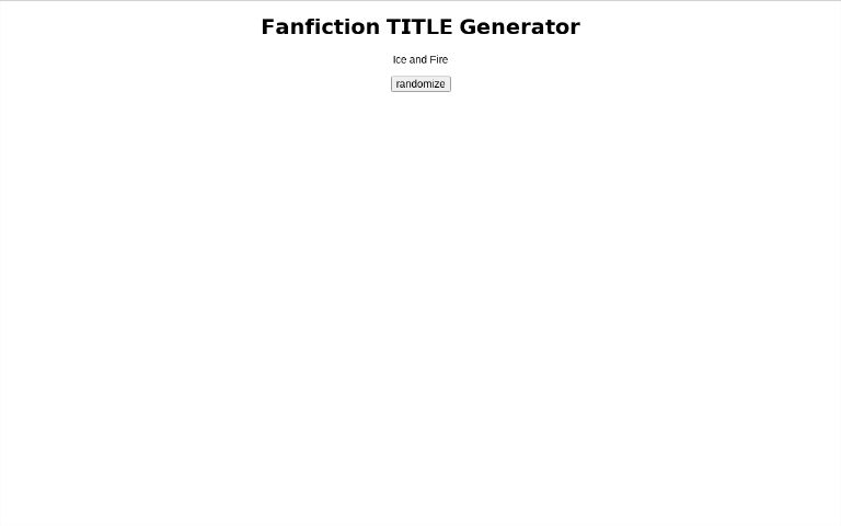 𝗙𝗮𝗻𝗳𝗶𝗰𝘁𝗶𝗼𝗻 𝗧𝗜𝗧𝗟𝗘 𝗚𝗲𝗻𝗲𝗿𝗮𝘁𝗼𝗿 ― Perchance Generator