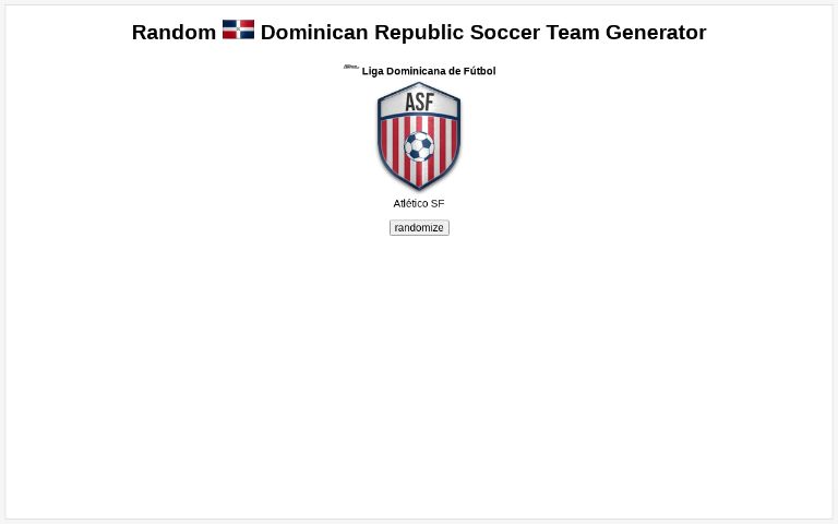 Random Dominican Republic Soccer Team Generator