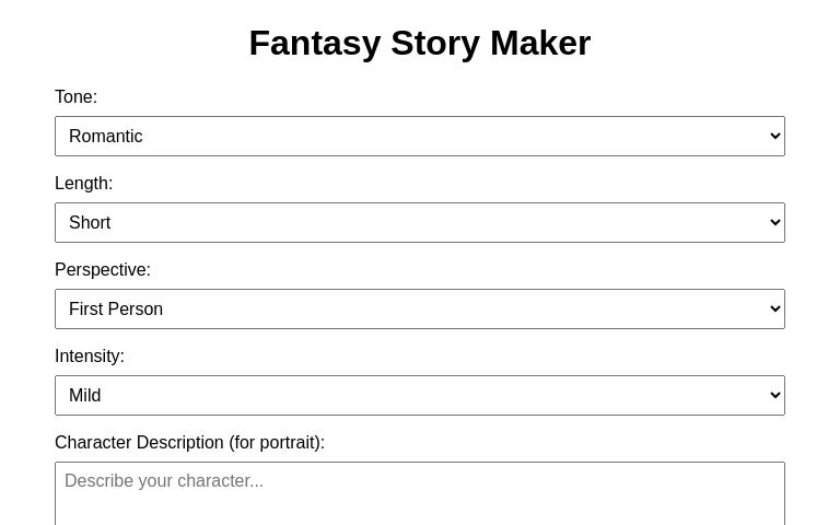 Fantasy Story Maker ― Perchance Generator
