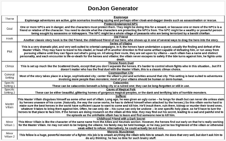 DonJon Generator