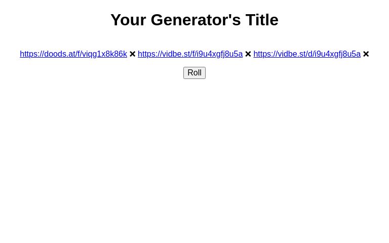 Dood Link Roll Attempt ― Perchance Generator