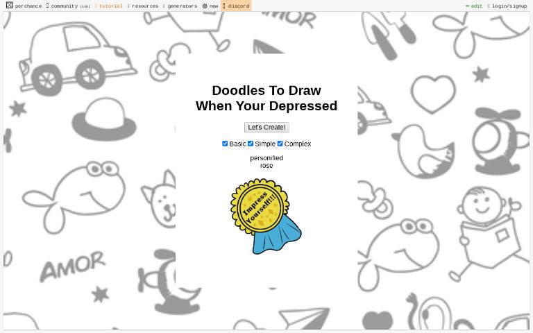 Doodles To Draw When Your Depressed ― Perchance Generator