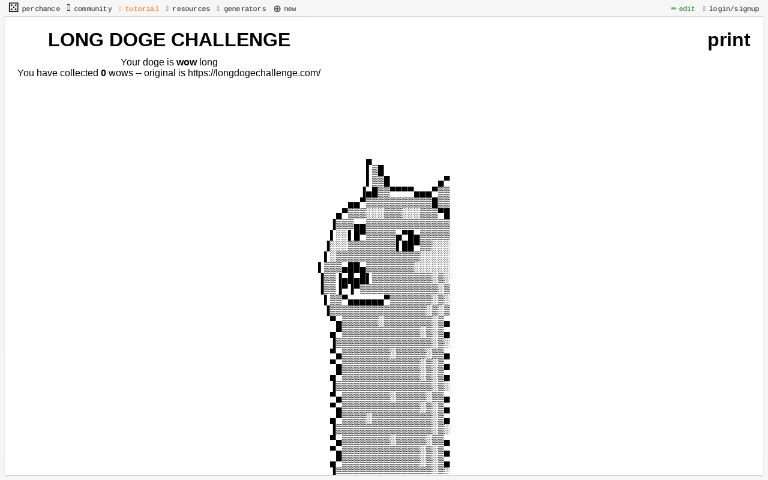 LONG DOGE CHALLENGE ― Perchance Generator