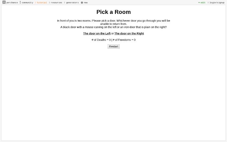 Pick a Room ― Perchance Generator