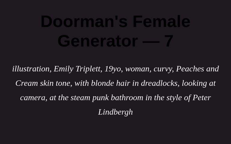 Doorman's Female Generator