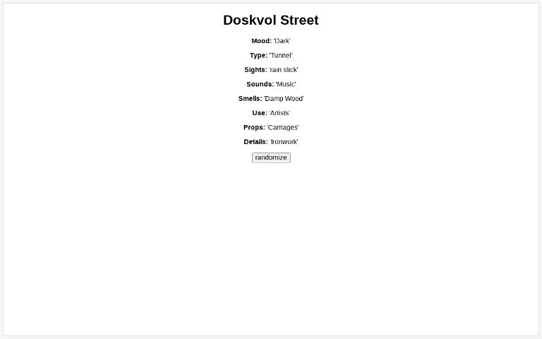 Streets of Doskvol ― Perchance Generator