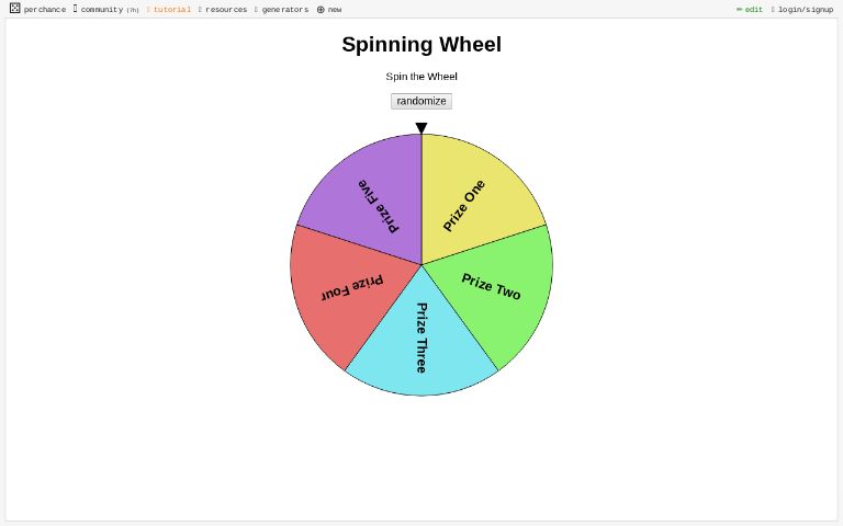 Spinning Wheel ― Perchance Generator