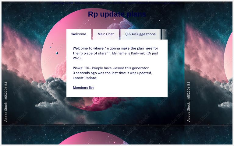 Rp update plans ― Perchance Generator