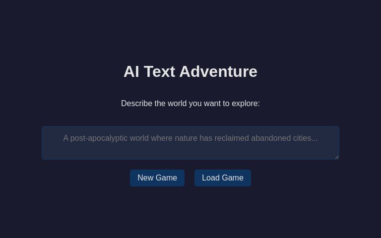 AI Text Adventure ― Perchance Generator
