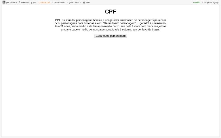 CPF ― Perchance Generator