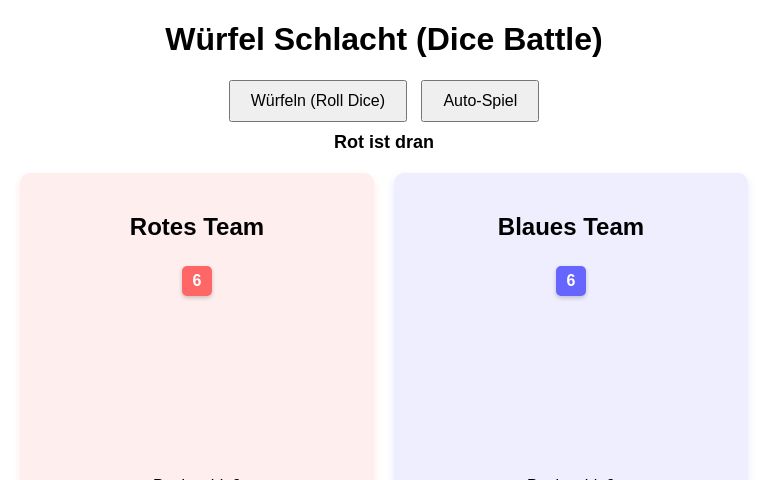Würfel Schlacht (Dice Battle) ― Perchance Generator