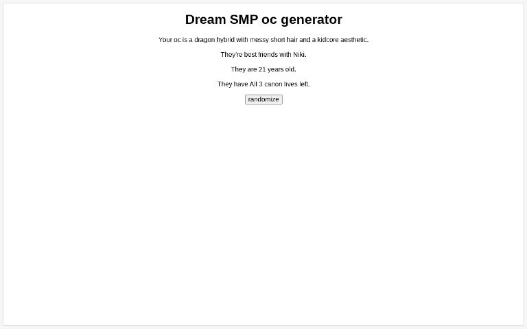 Dream SMP oc generator