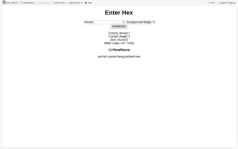 Enter Hex ― Perchance Generator