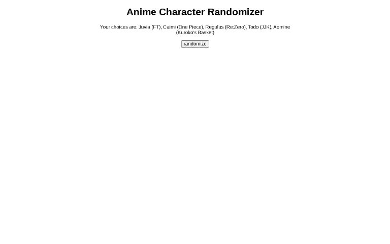 Anime Character Randomizer ― Perchance Generator