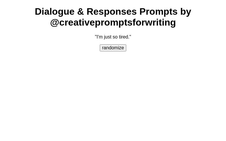 Dialogue & Responses Prompts by @creativepromptsforwriting ― Perchance ...
