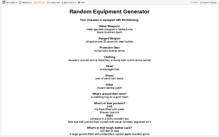 Random Equipment Generator