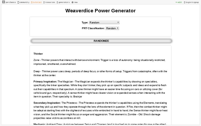 Weaverdice Power Generator