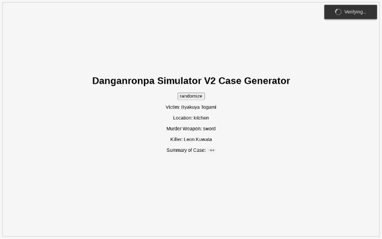 Danganronpa Simulator V2 Case Generator