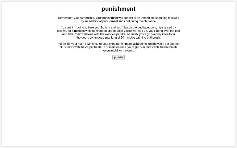 punishment ― Perchance Generator