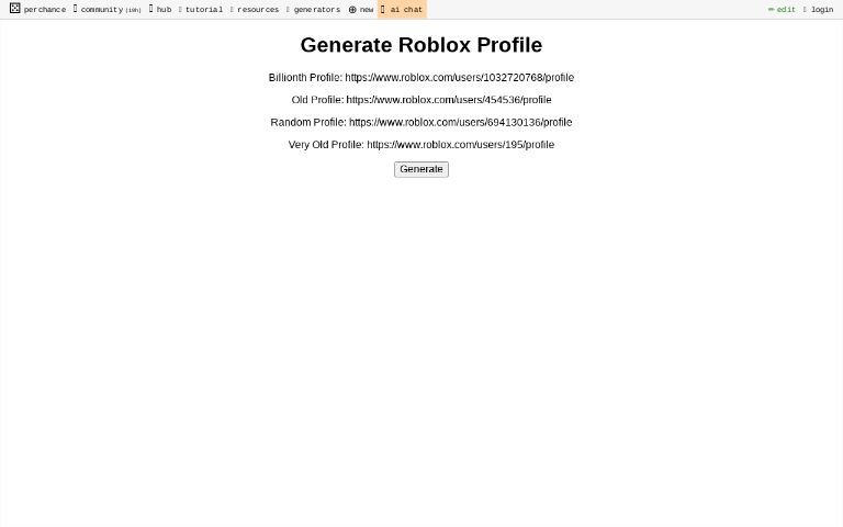 Generate Roblox Profile