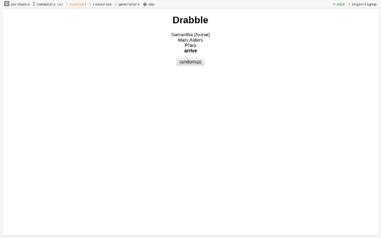 Drabble ― Perchance Generator