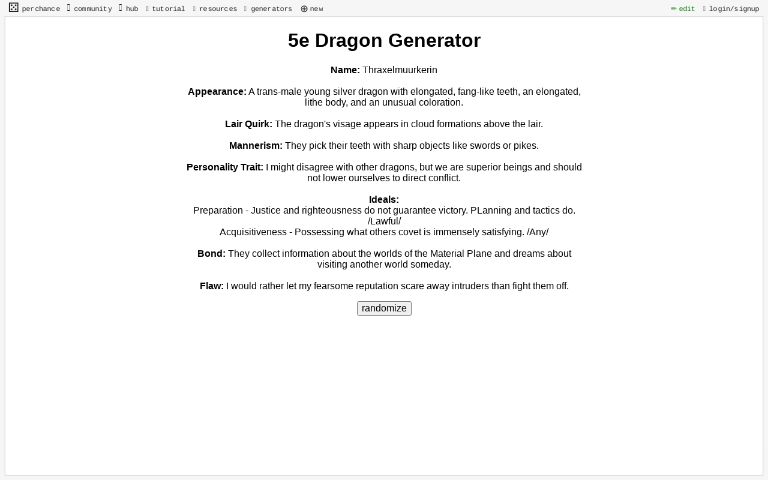 5e Dragon Generator